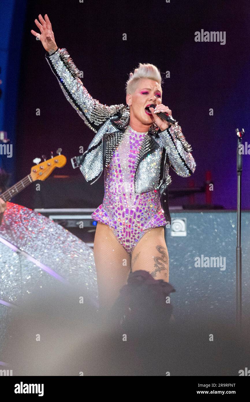 Berlin, Germany. 28th June, 2023. Pink performs at a concert of her ...