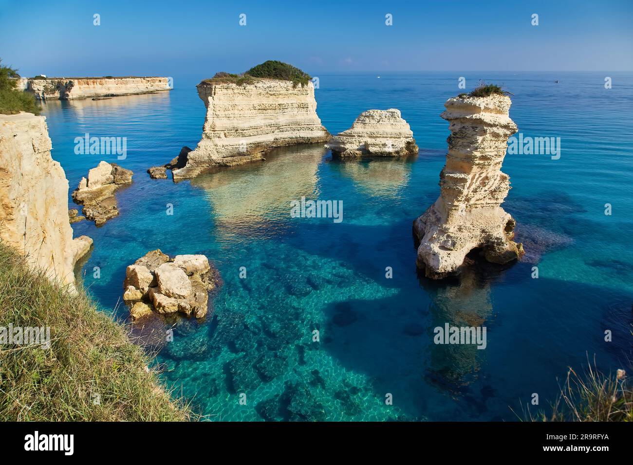 Beautiful sea scenery in Puglia. Italy. Torre di Sant Andrea - famous ...