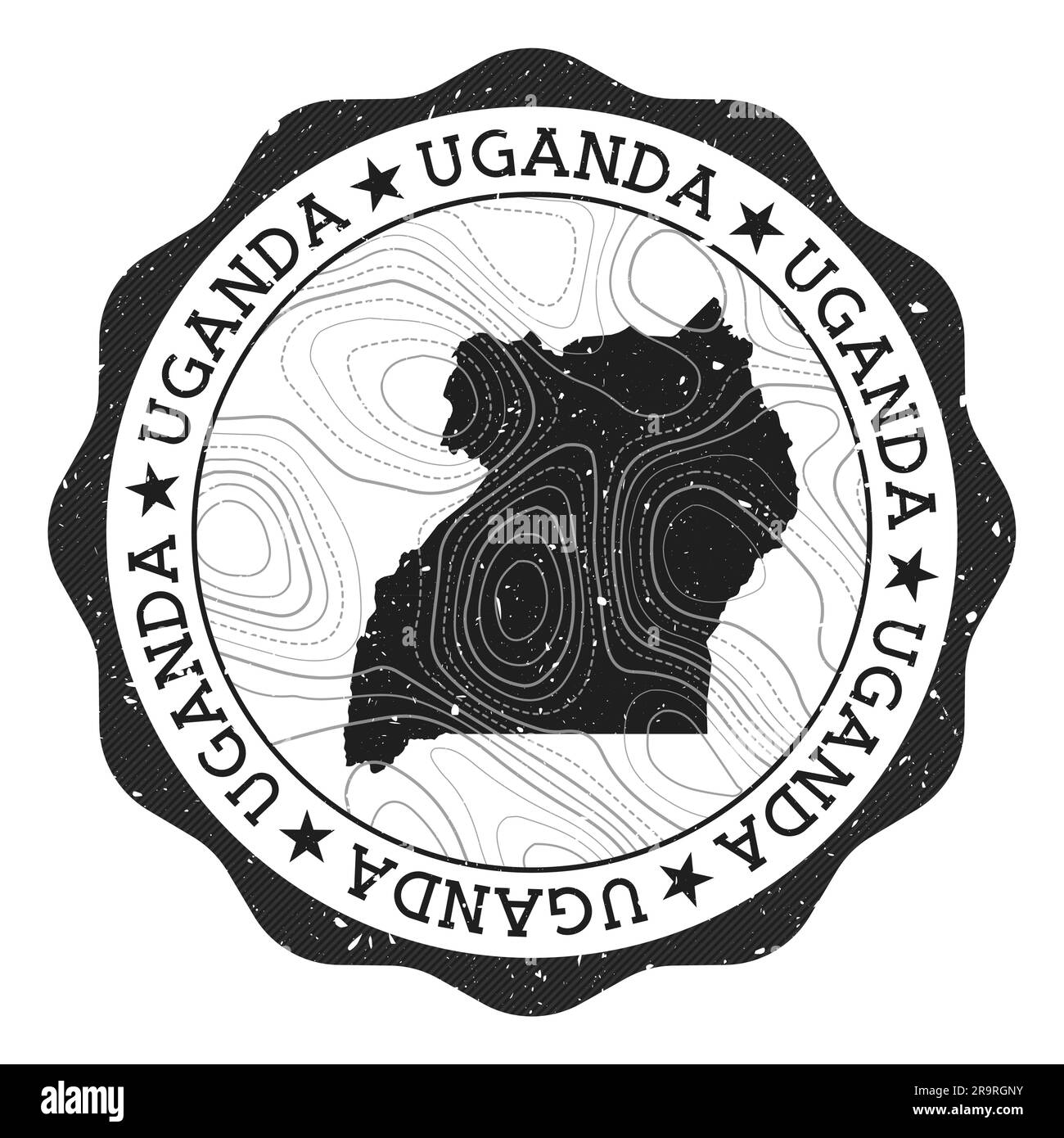 Uganda vector map Black and White Stock Photos & Images - Alamy