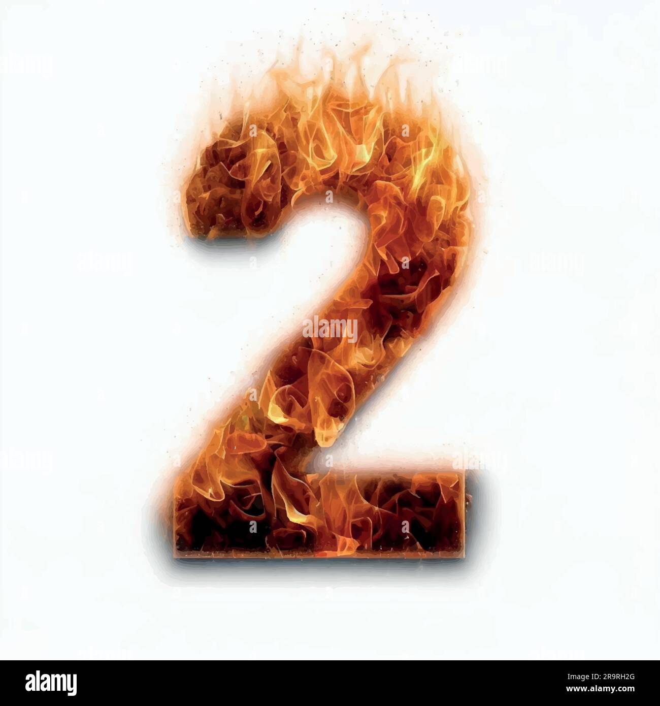 Flaming number 2 Cut Out Stock Images & Pictures - Alamy