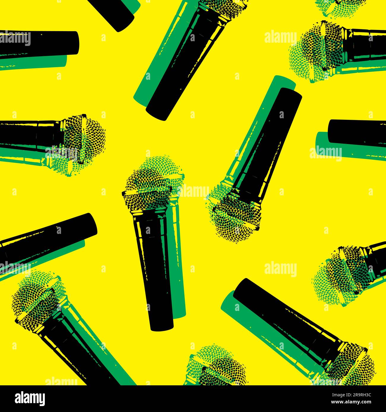 seamless pattern with Mic or Microphone. Music backdrop for textile ...