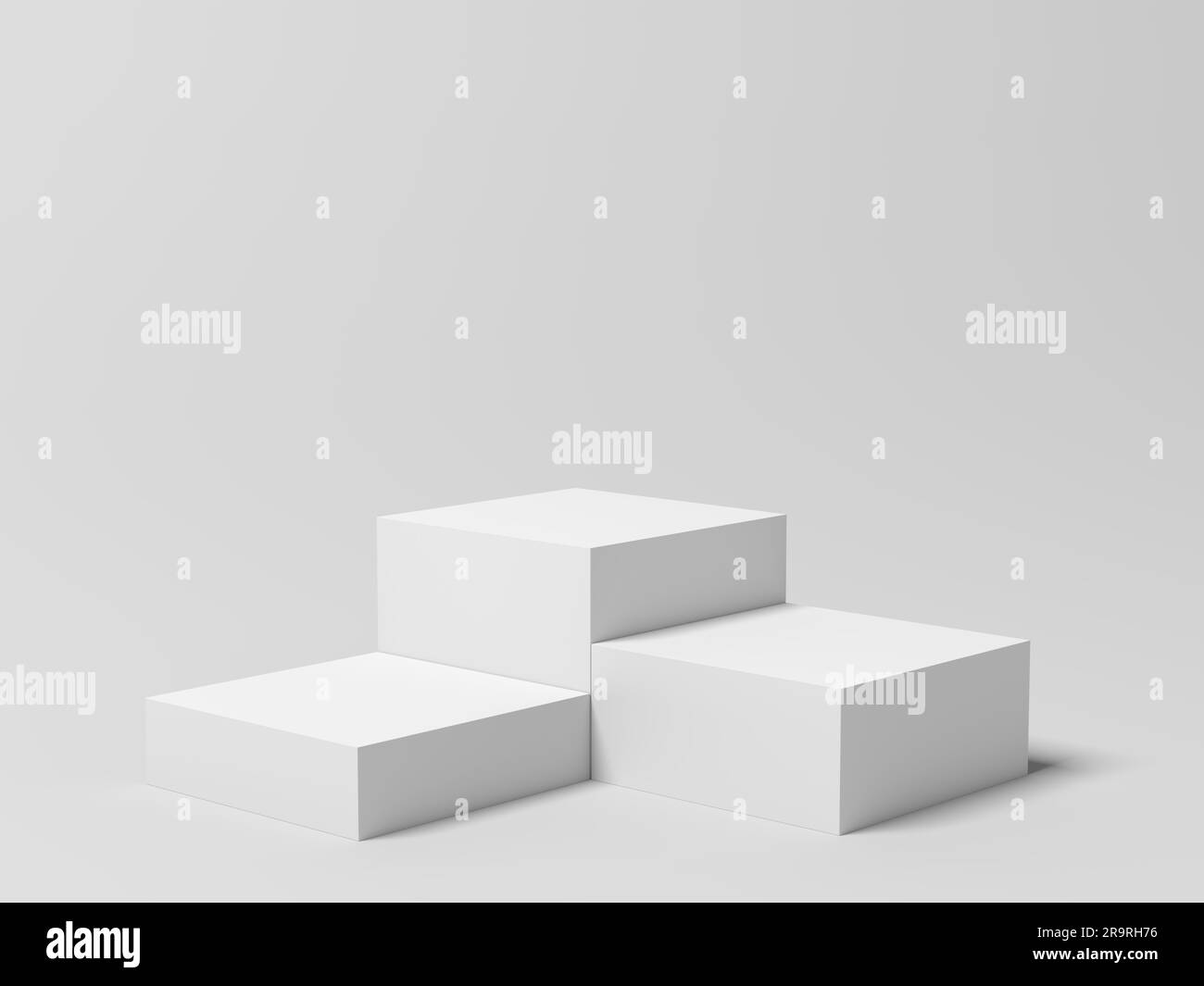 Product display. Display plinths. Stand. White color. 3d illustration ...