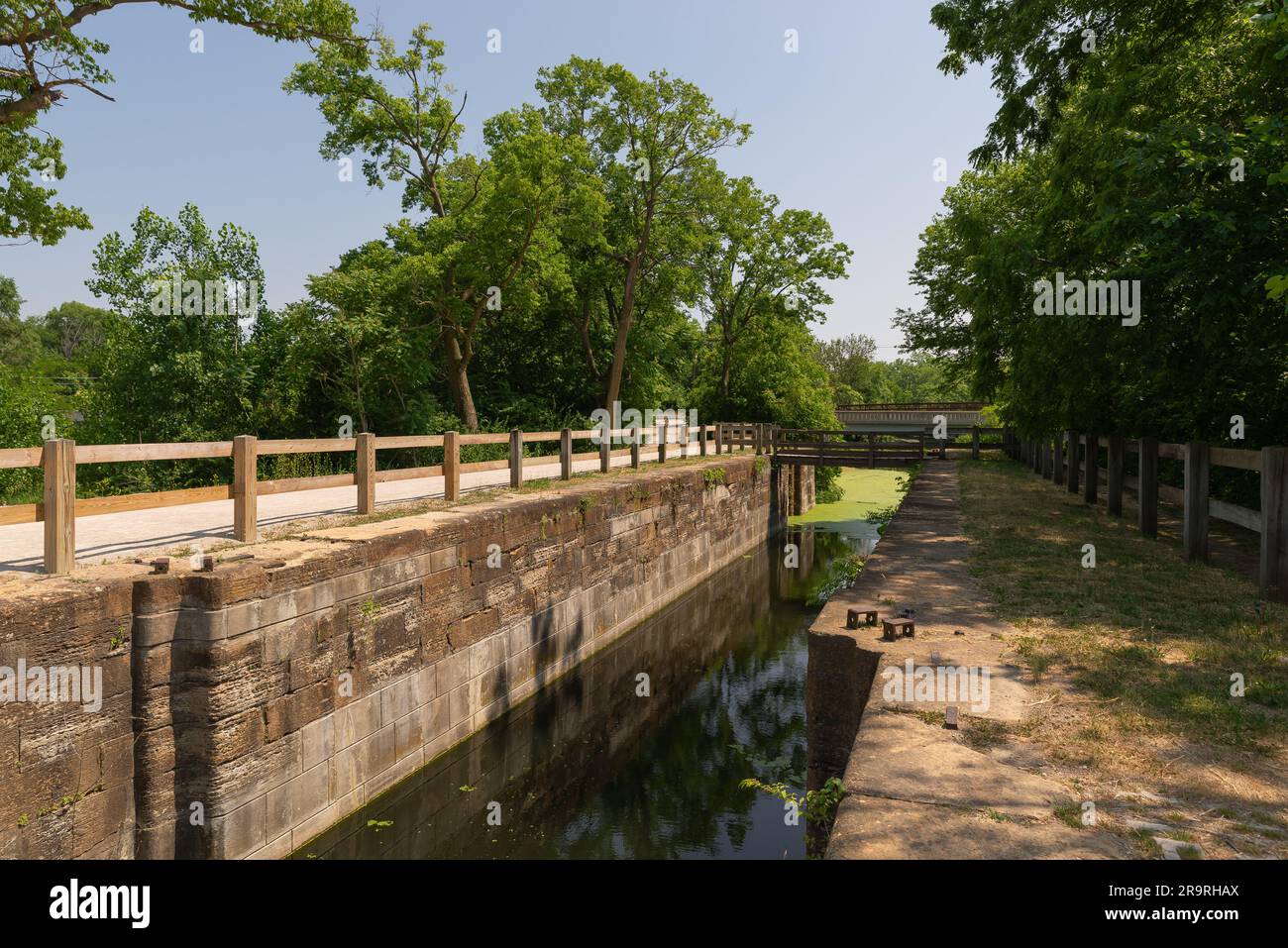 Lock Number 8 on the historical I and M Canal at Channahon State Park ...