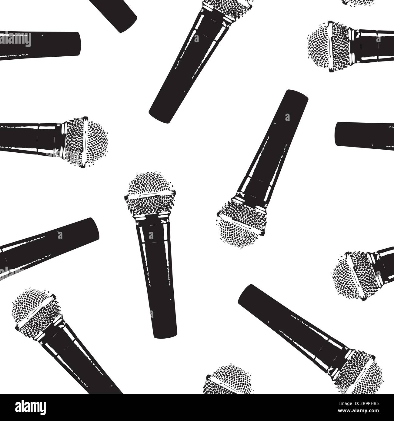 seamless pattern with Mic or Microphone. Music backdrop for textile ...