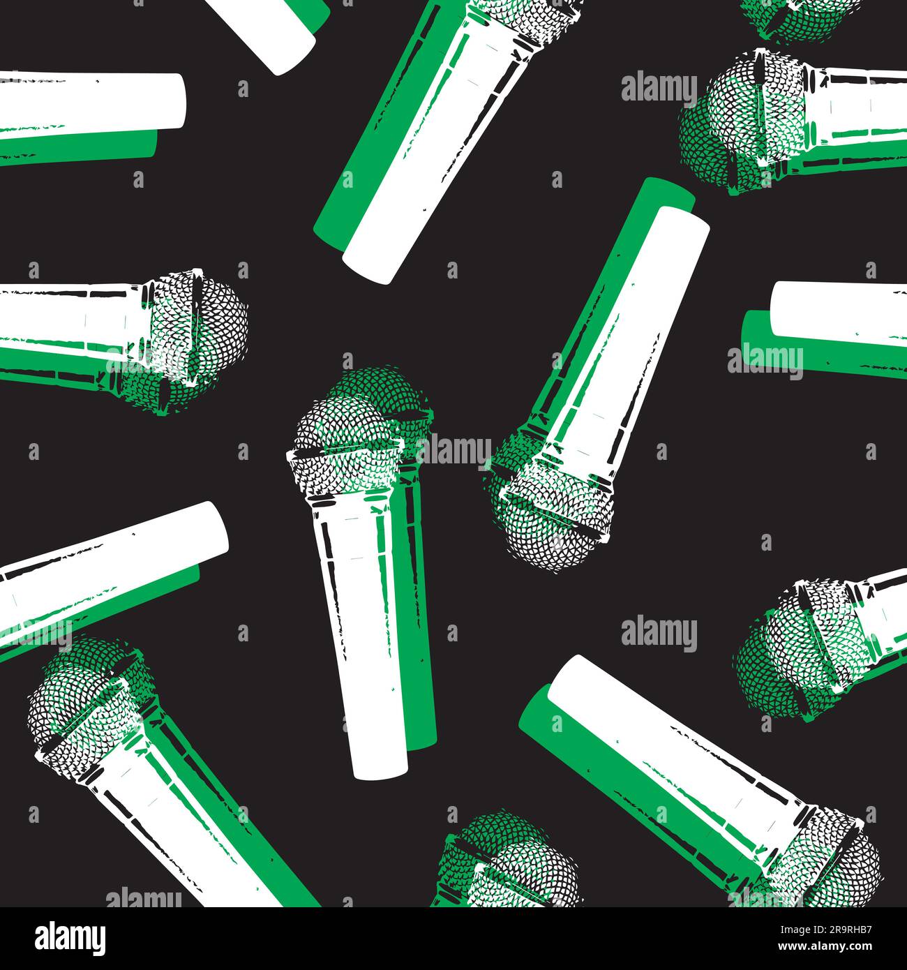 seamless pattern with Mic or Microphone. Music backdrop for textile ...