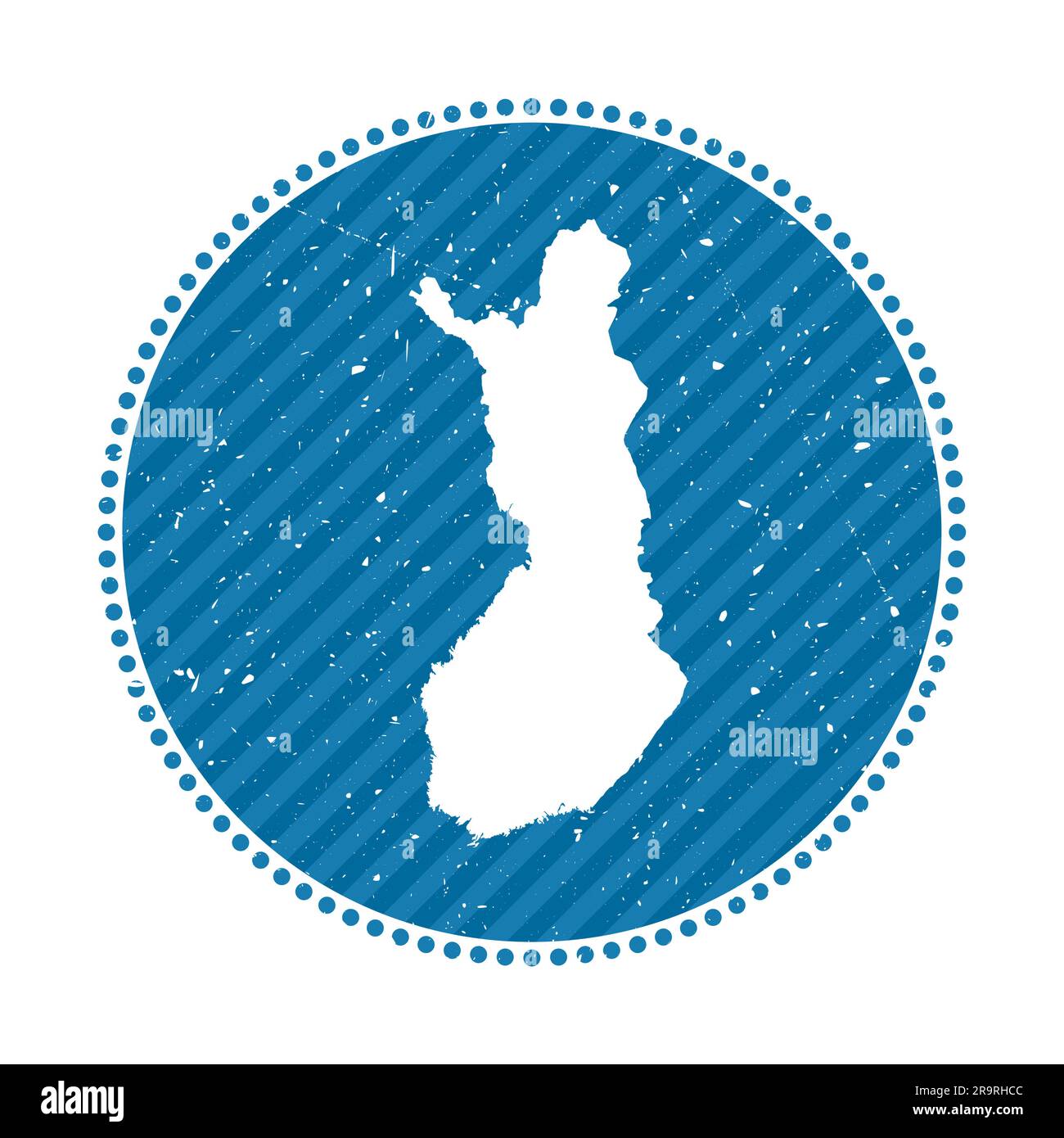 Finland striped retro travel sticker. Badge with map of country, vector ...