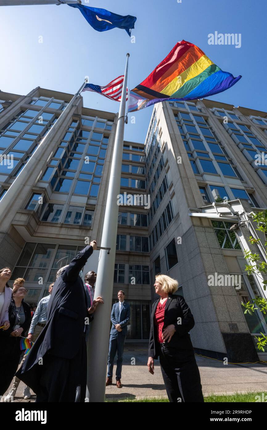 Pride Progress Flag Raising Ceremony at NASA HQ. NASA Deputy ...