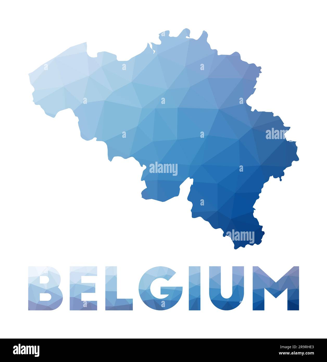 Low poly map of Belgium. Geometric illustration of the country. Belgium ...