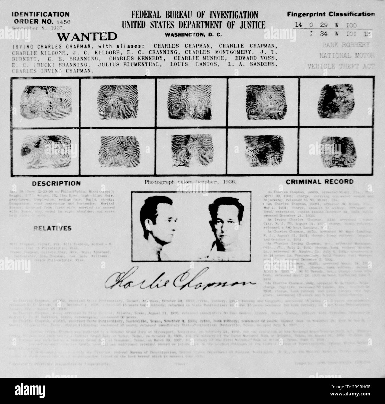 A handout of the Federal Bureau of Investigation's Wanted poster for ...