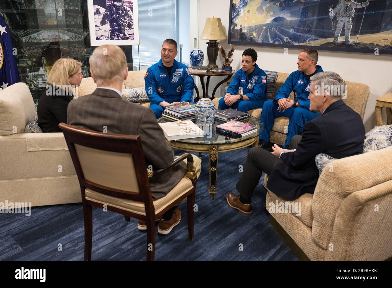 NASA Leadership Meets with NASA’s SpaceX Crew-4 Astronauts. From left ...