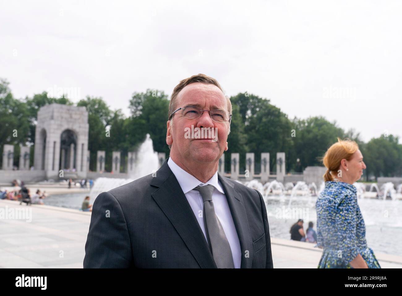 German Defense Minister Boris Pistorius, accompanied by German ...