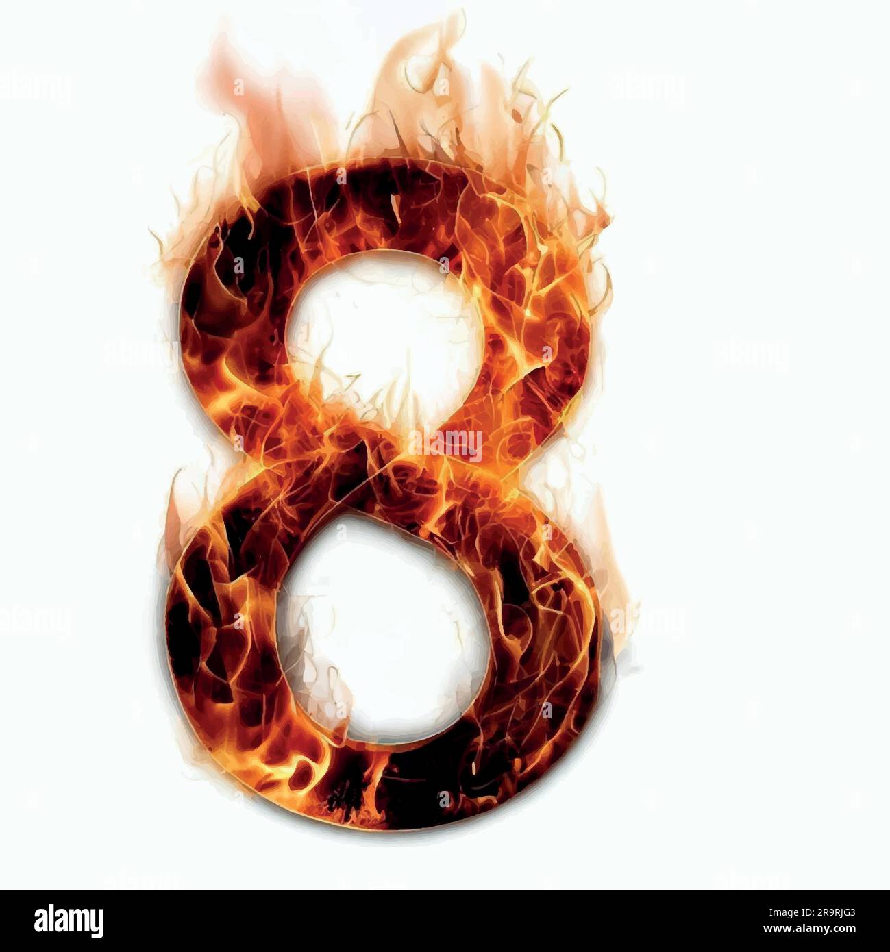 Number fire flames font eight hi-res stock photography and images - Alamy