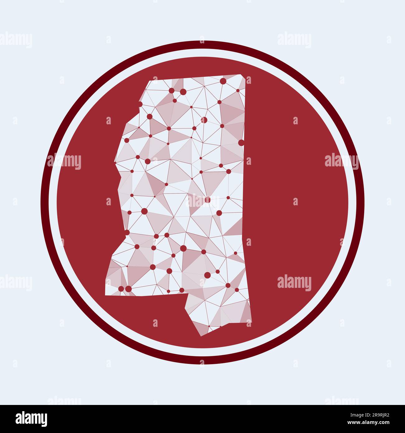 Mississippi icon. Trendy tech logo of the US state. Geometric mesh ...