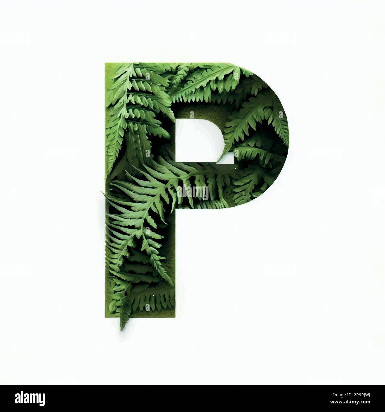 Letter p leaves Stock Vector Images - Alamy