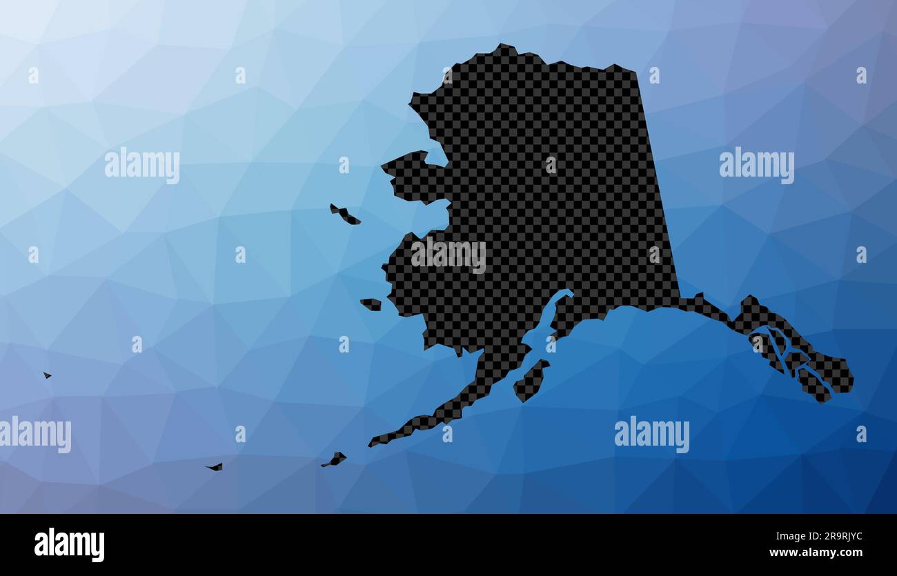 Alaska geometric map. Stencil shape of Alaska in low poly style ...