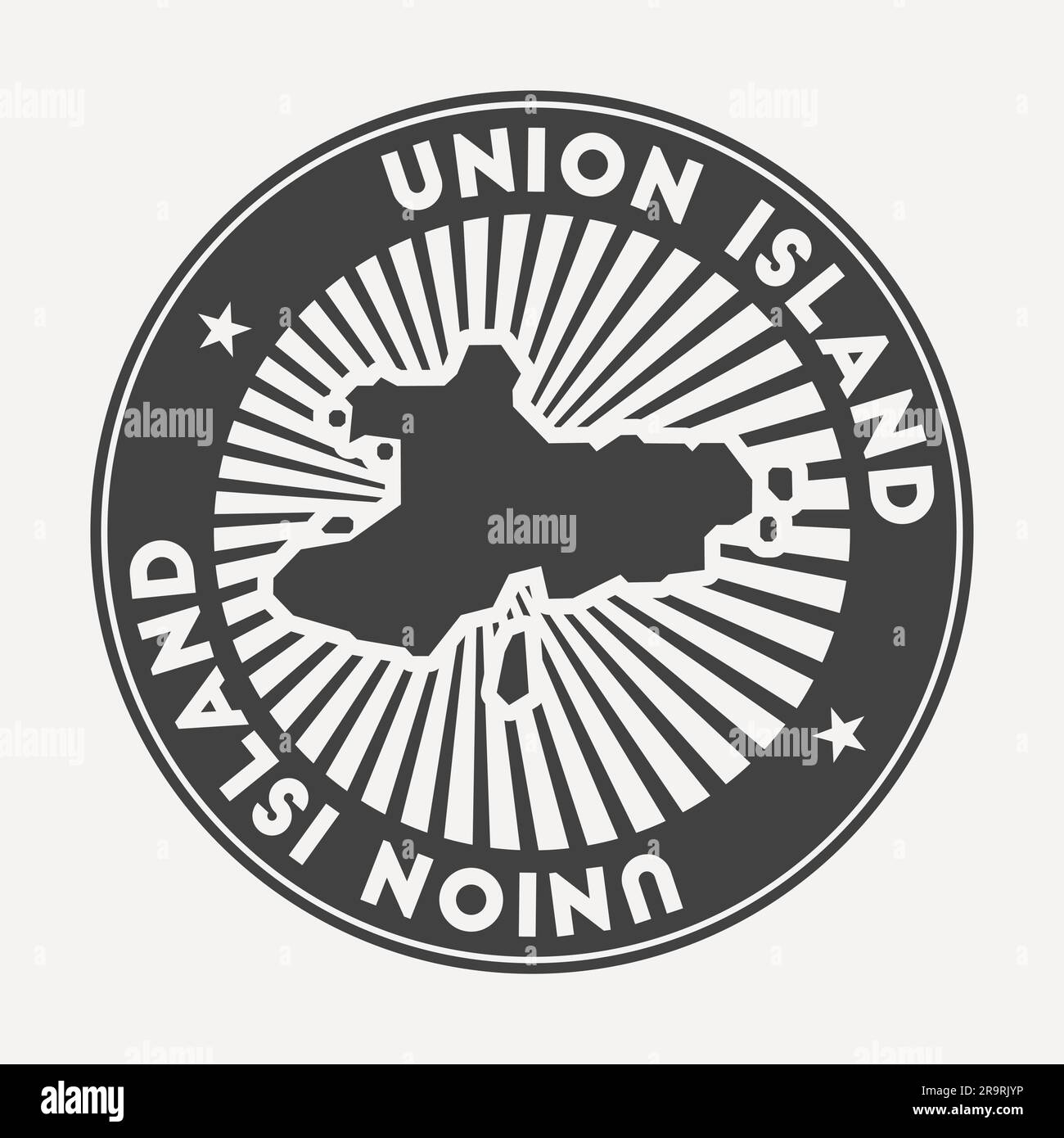 Union Island round logo. Vintage travel badge with the circular name ...