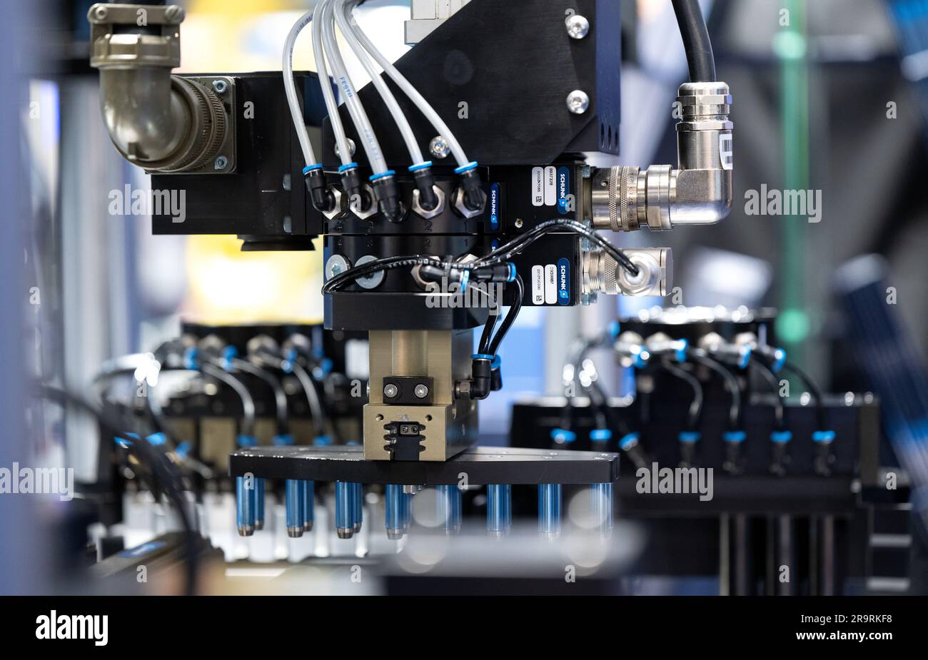 Munich, Germany. 28th June, 2023. A robot system from Schunk can be ...