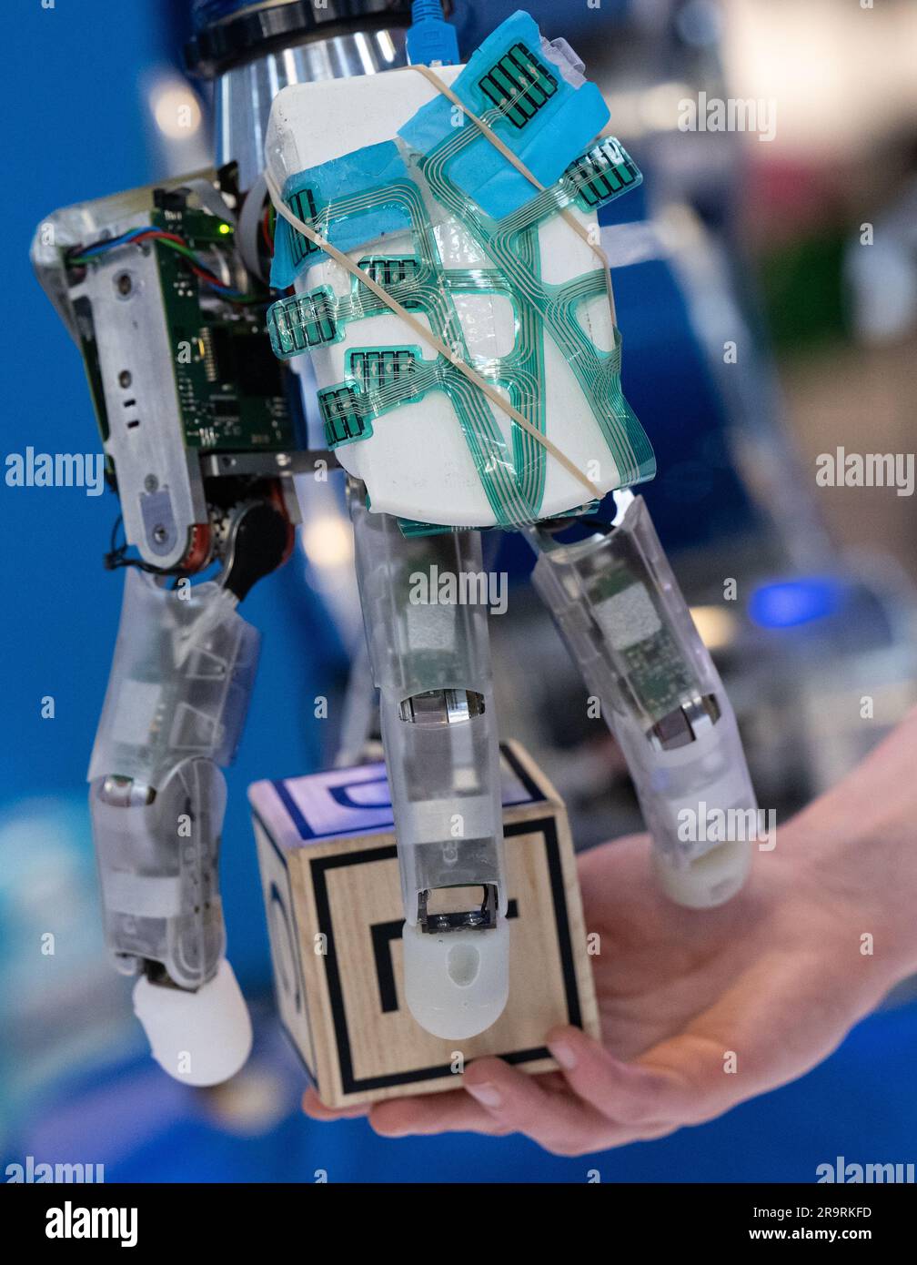 Munich, Germany. 28th June, 2023. The humanoid robot Justin can be seen ...