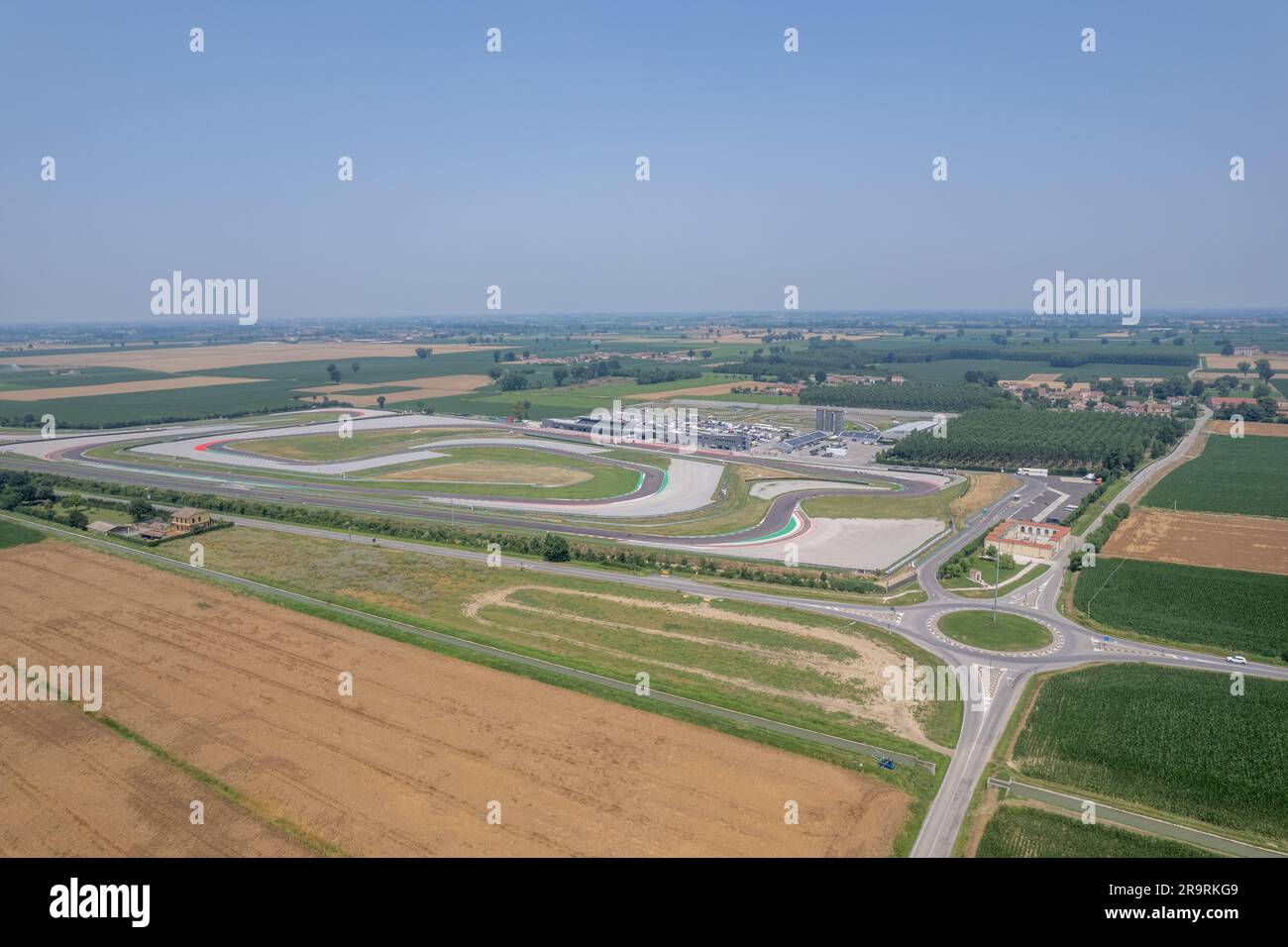 San Martino, Cremona, Italy - June 23 2023 Aerial view of racing ...