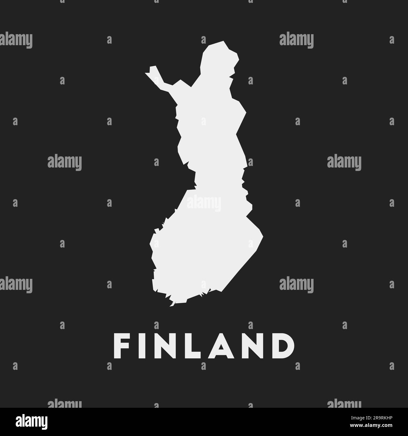 Finland icon. Country map on dark background. Stylish Finland map with ...