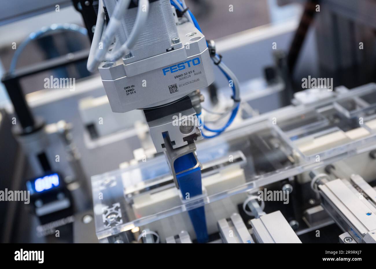 Munich, Germany. 28th June, 2023. A robot system from Festo can be seen ...