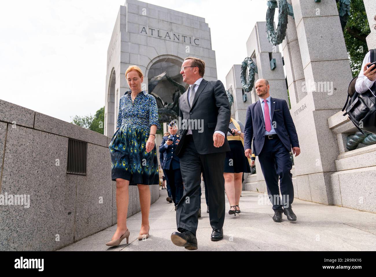 German Defense Minister Boris Pistorius, accompanied by German ...