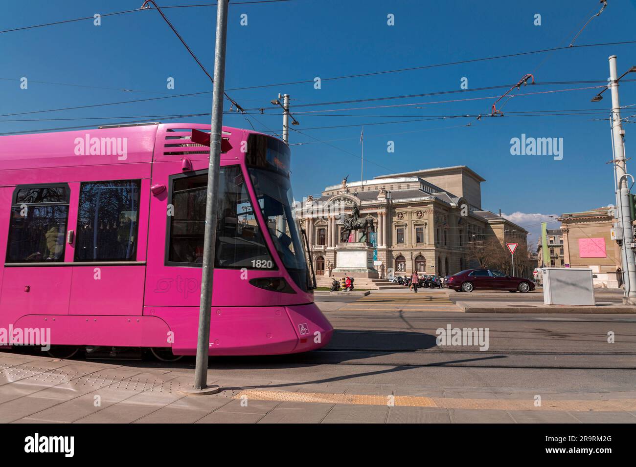 Geneva, Switzerland - 25 March 2022: Place Neuve is one of the main ...