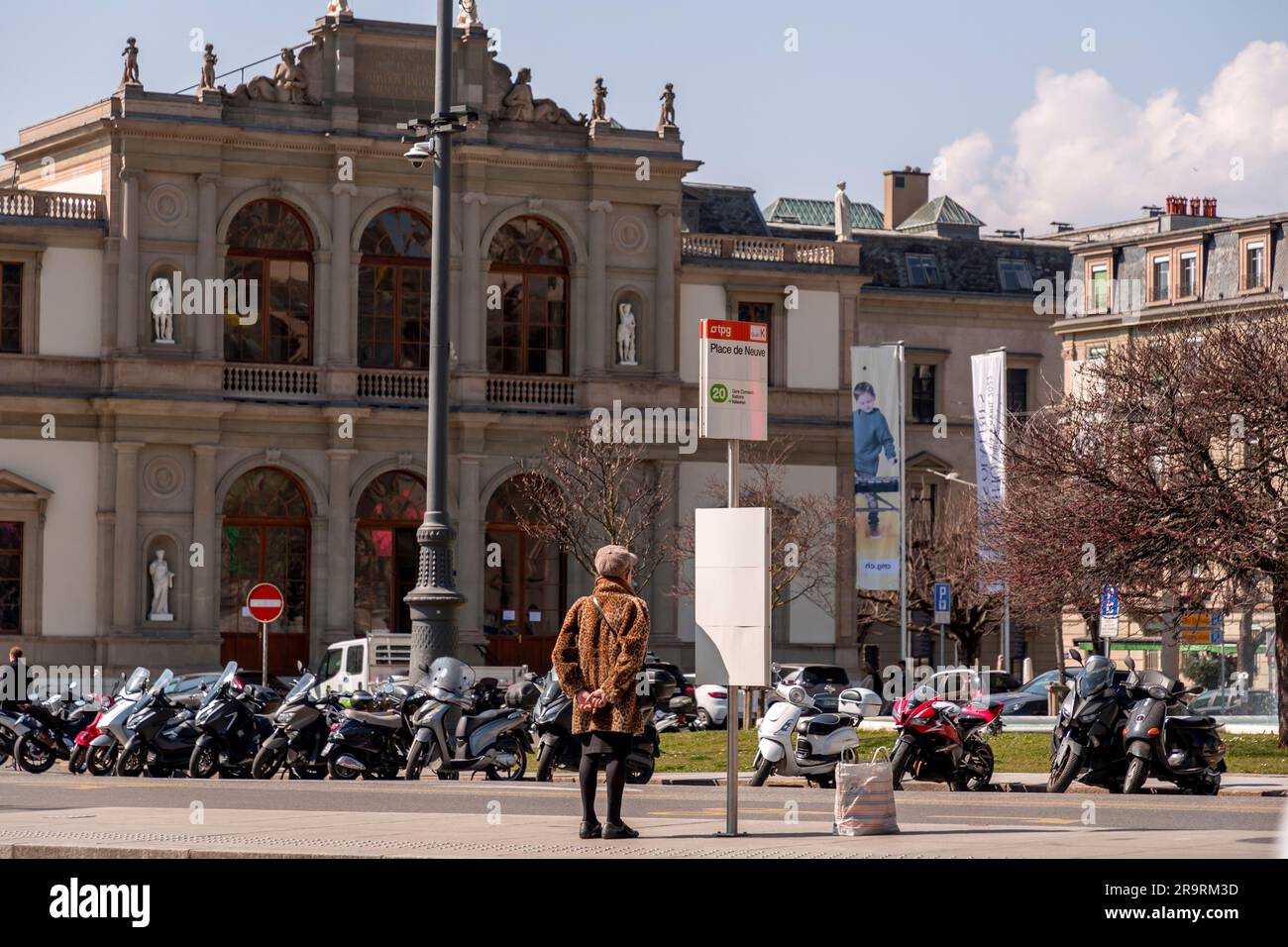 Geneva, Switzerland - 25 March 2022: Place Neuve is one of the main ...