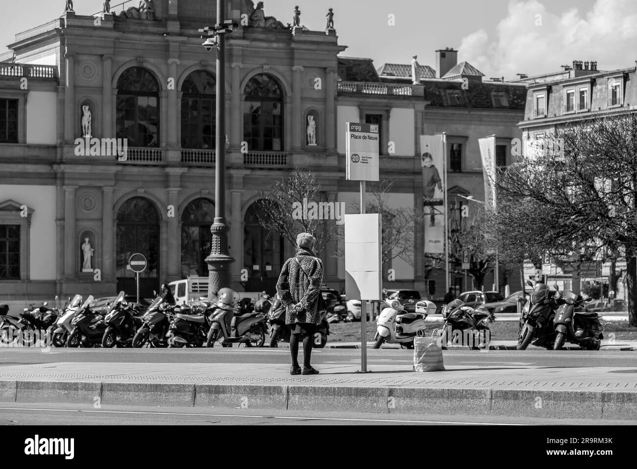Geneva, Switzerland - 25 March 2022: Place Neuve is one of the main ...