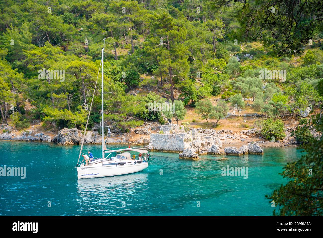 Fethie, Turkey - June 4, 2023: Beautiful sea coast Cleopatra Bath Bay ...