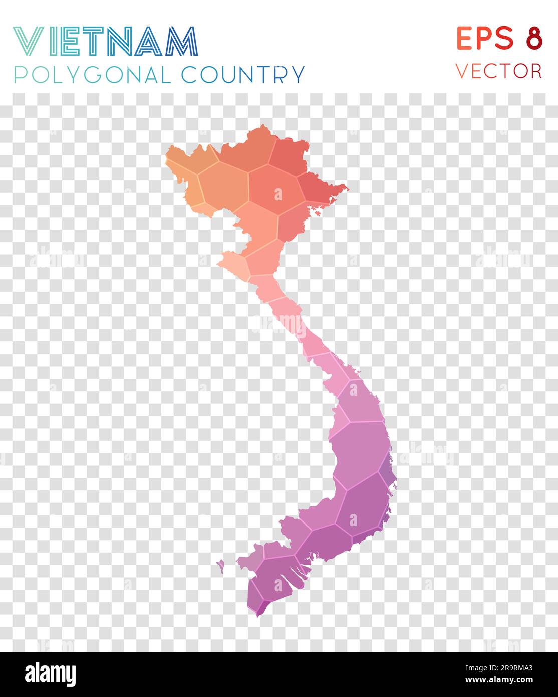 Vietnam polygonal map, mosaic style country. Fair low poly style ...