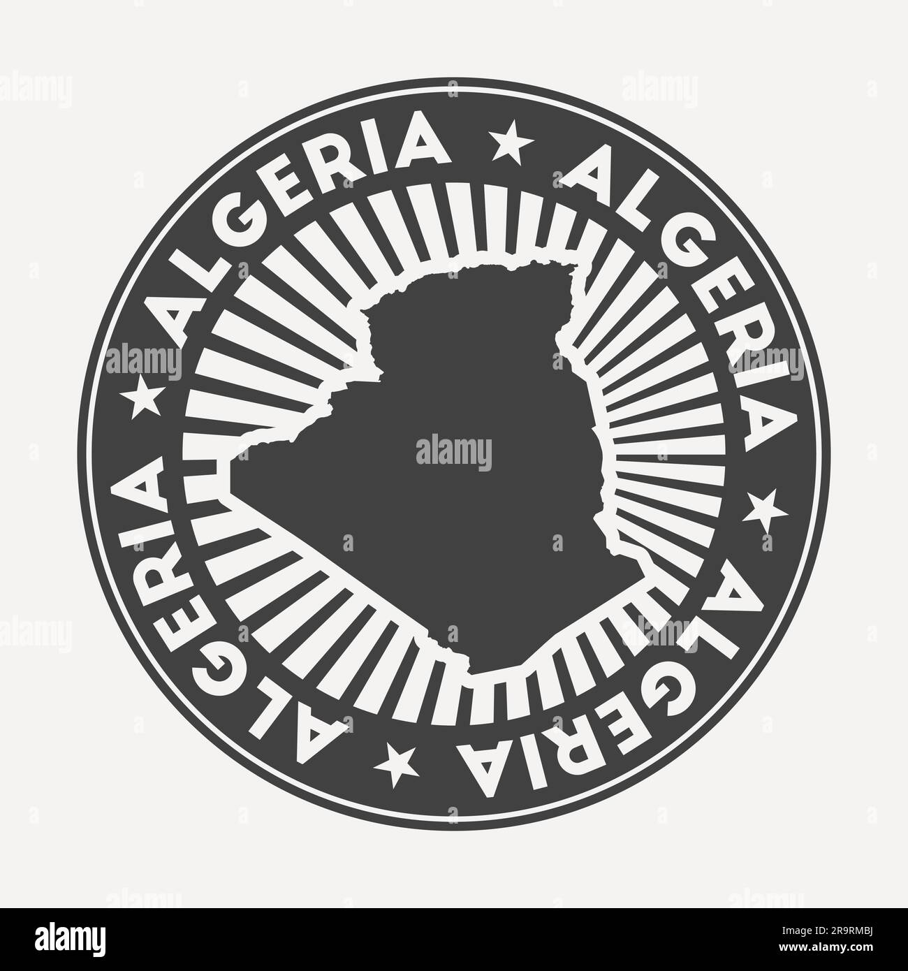 Algeria round logo. Vintage travel badge with the circular name and map ...