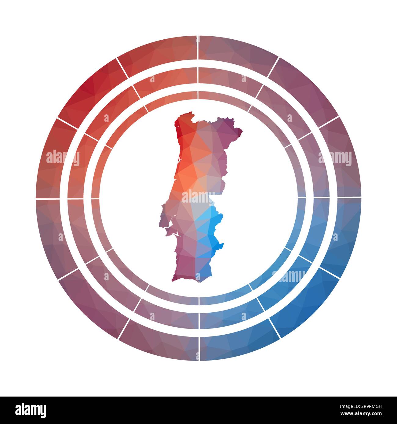 Portugal badge. Bright gradient logo of country in low poly style Stock ...