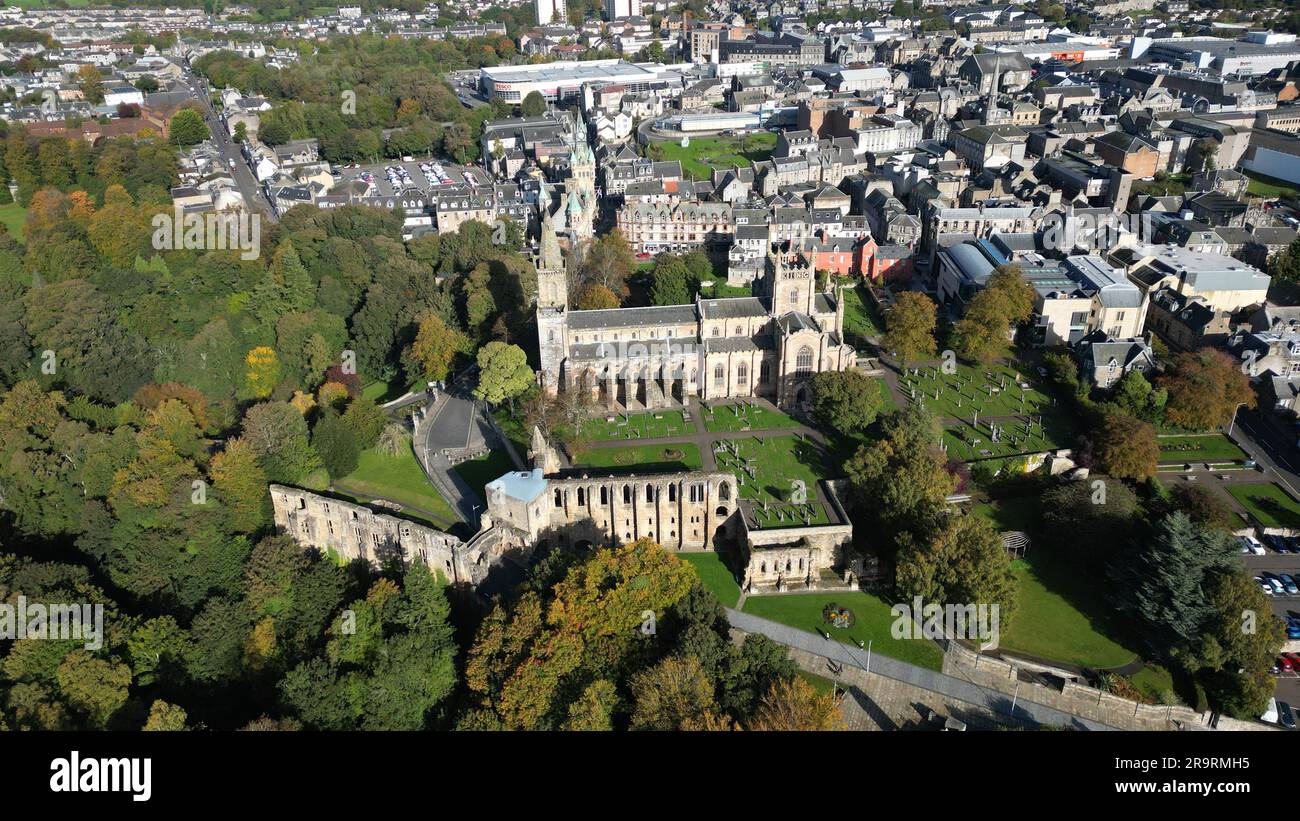 An aerial view of Dunfermline Abbey in Scotland resting place of King ...