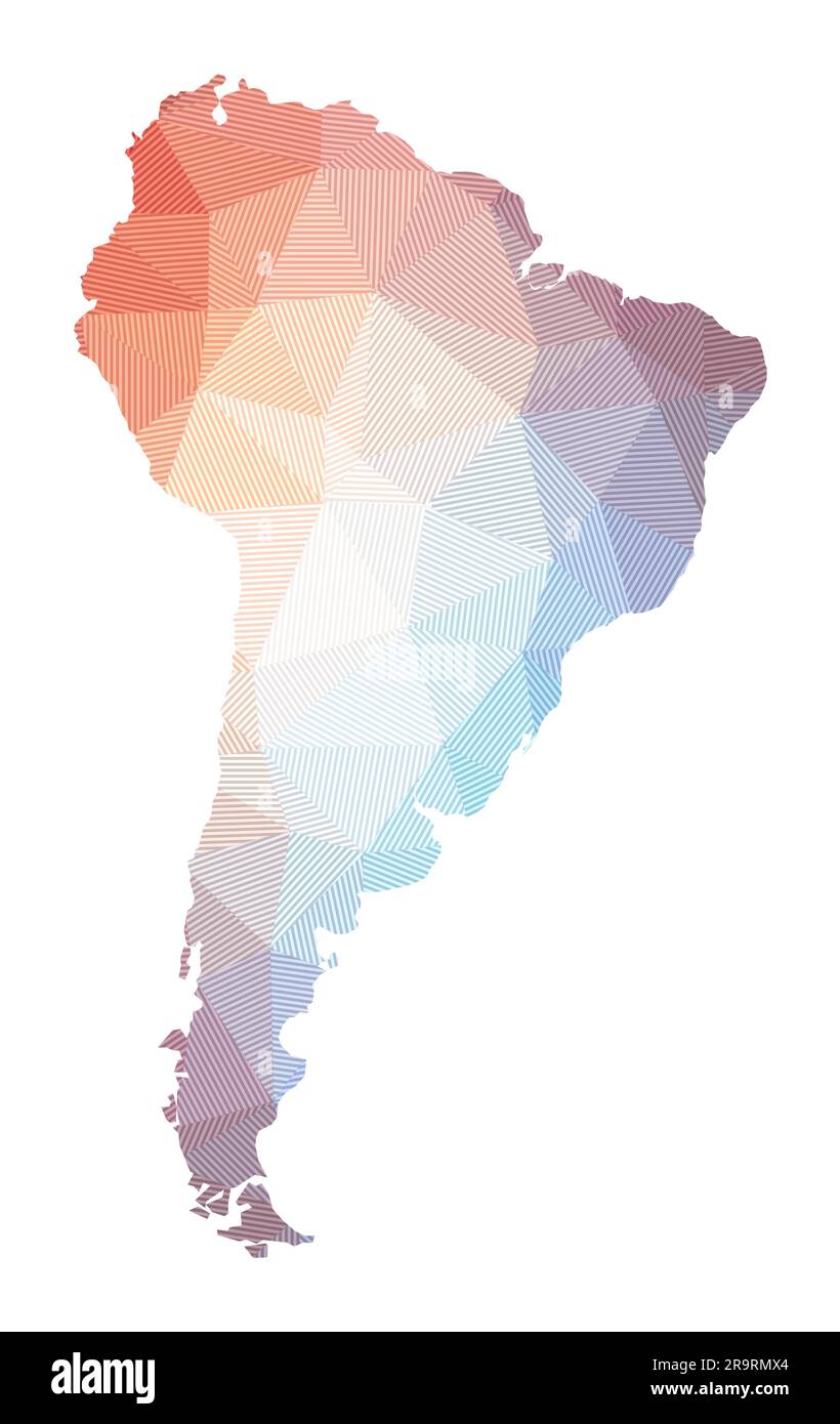 Map of South America. Low poly illustration of the continent. Geometric ...