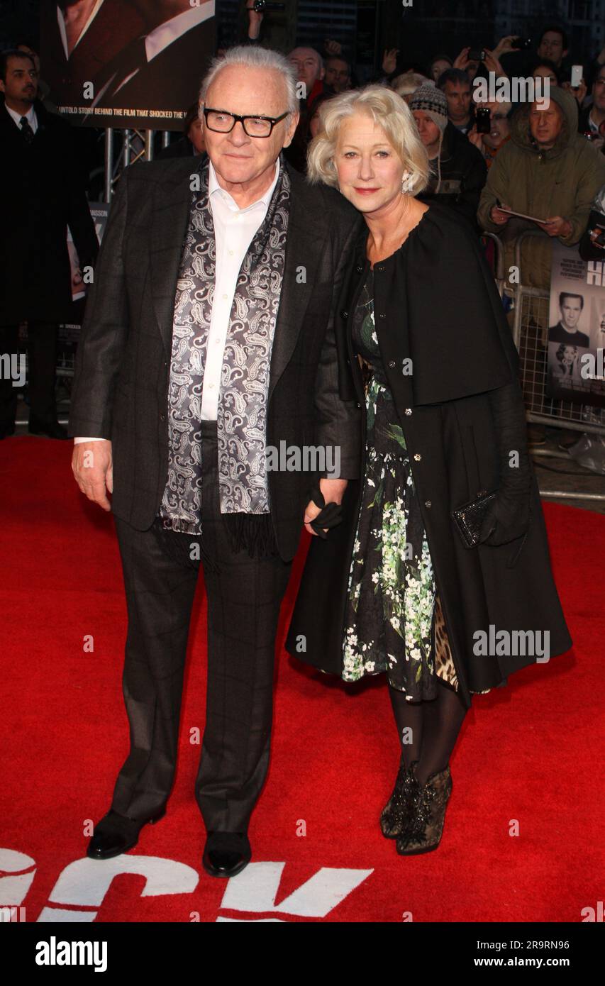 London, UK. Sir Anthony Hopkins and Helen Mirren at the UK Premiere of ...