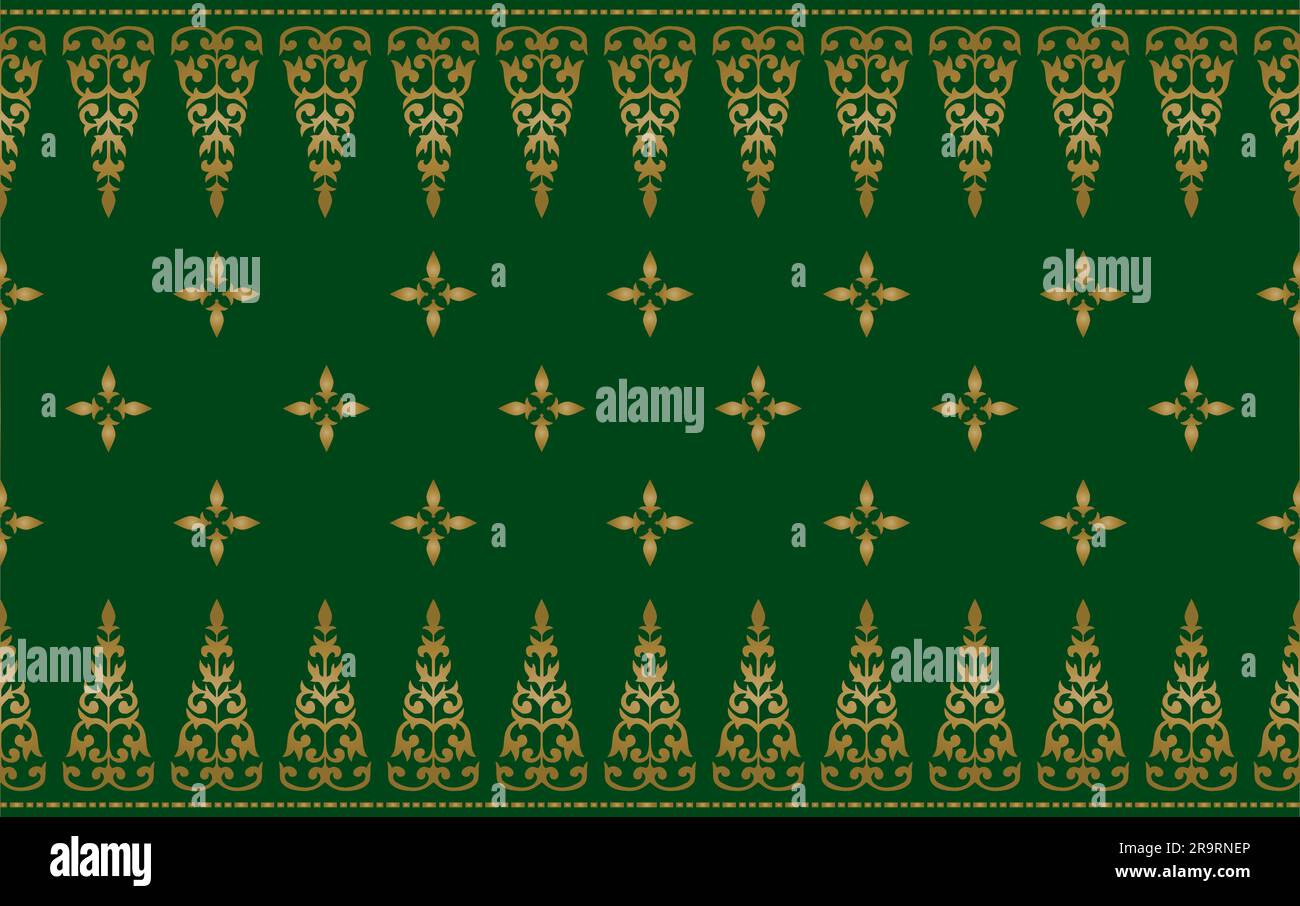 Indonesia Traditional Woven Cloth Songket Seamless Pattern. batik tenun songket kain, Gold and ...