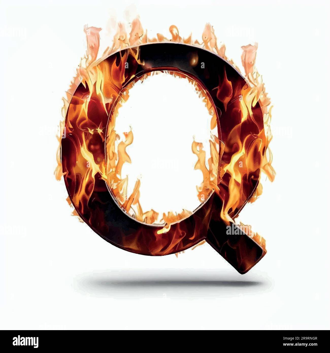 Burning fire letter isolated on Cut Out Stock Images & Pictures - Alamy