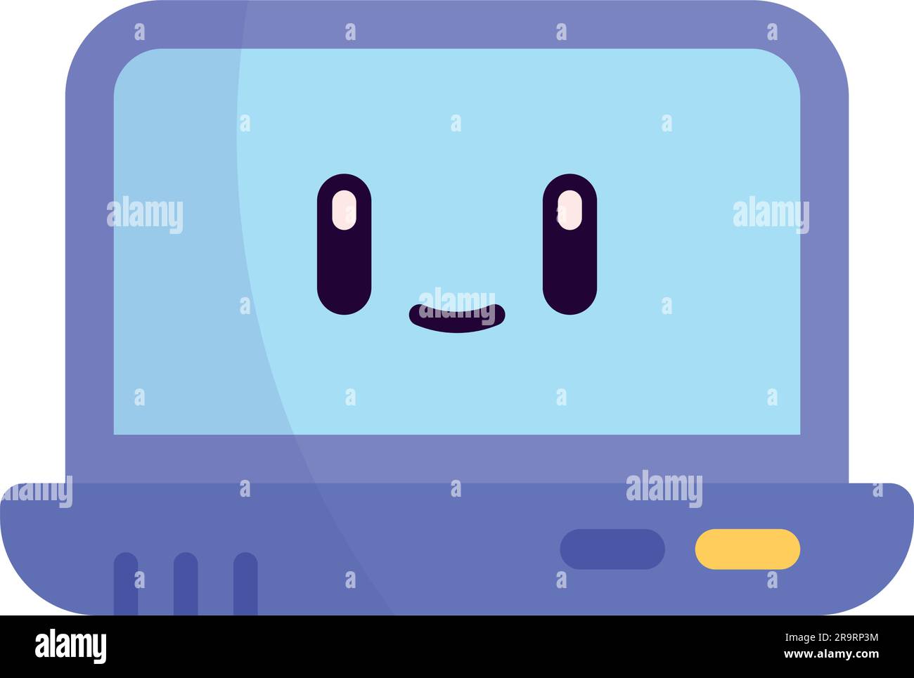 Isolated cute colored laptop office icon Vector Stock Vector Image ...