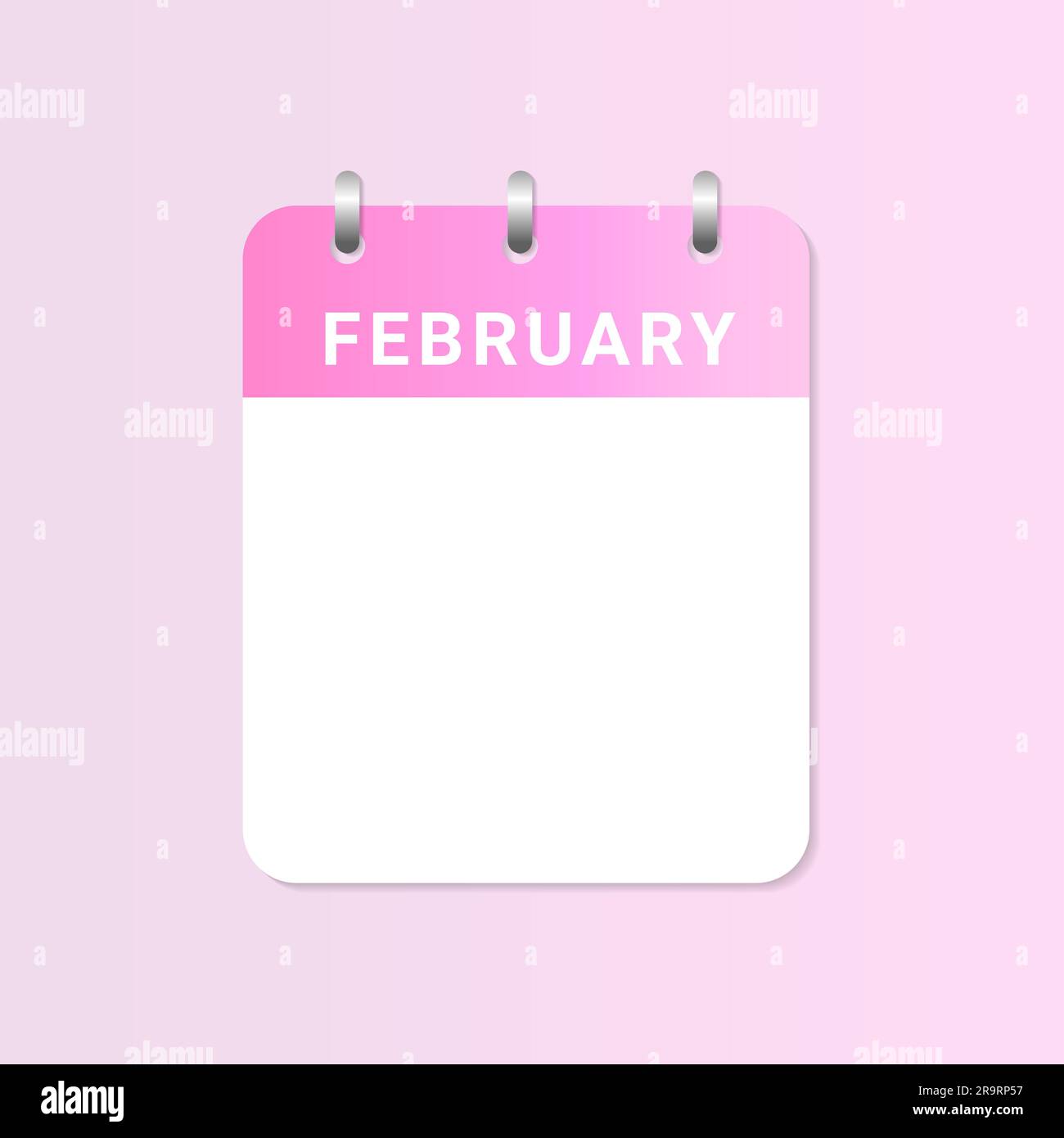 Daily calendar of February month on white paper note. Vector Stock ...