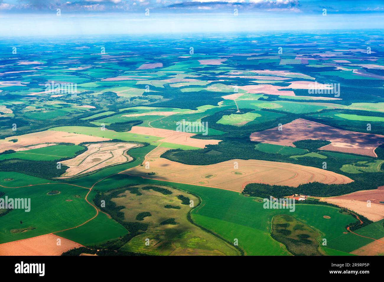 Aerial view of farms in Paraguay Stock Photo - Alamy