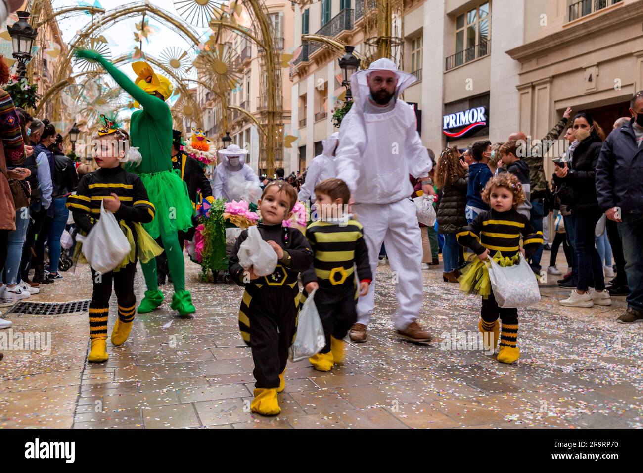 Malaga, Spain - FEB 27, 2022: People celebrating the Malaga Carnival ...