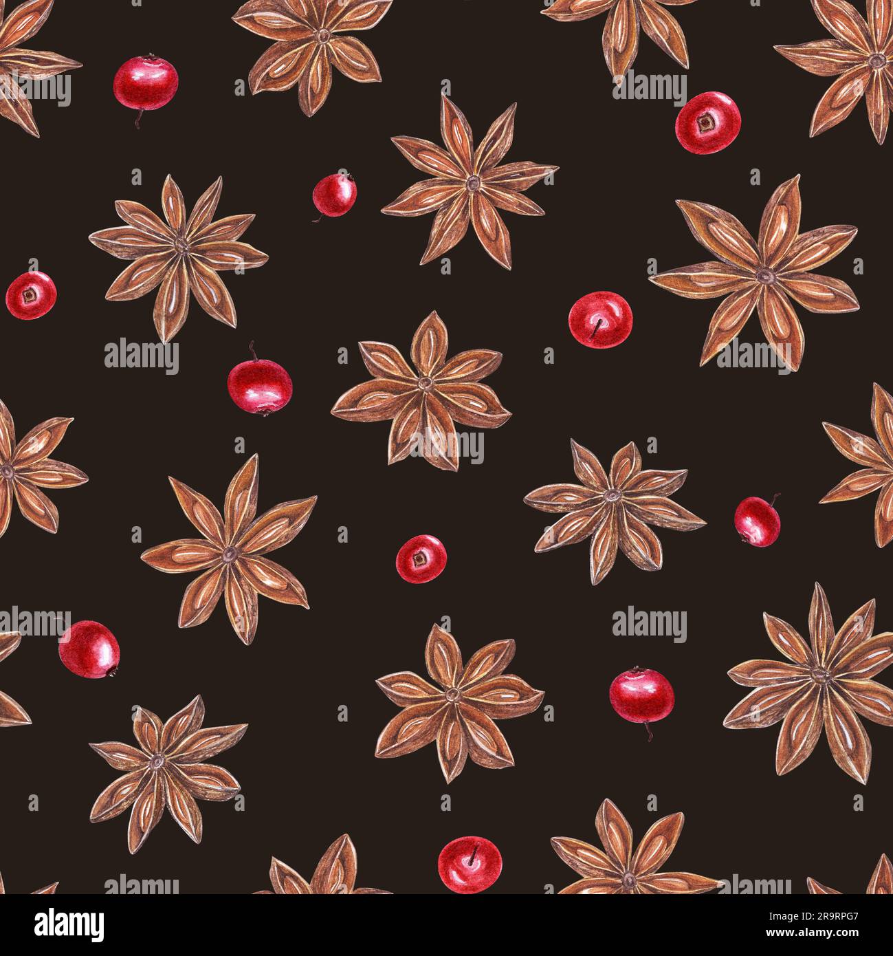 Watercolor seamless Christmas and New Year seamless pattern of star ...