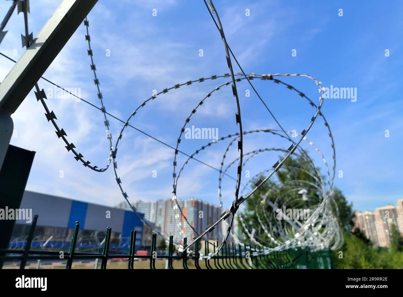 Russian Federation. Saint-Petersburg. Summer, June. Barbed wire Stock ...
