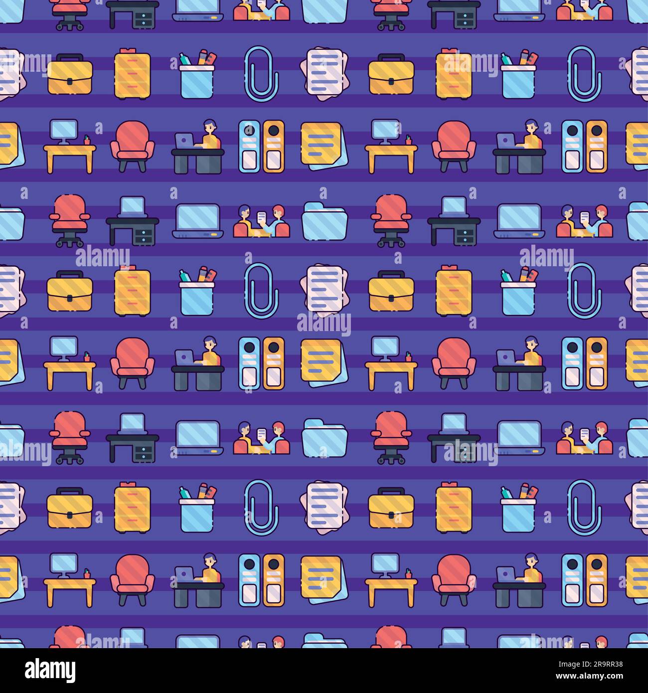 Seamless pattern background with office icons Vector Stock Vector Image ...