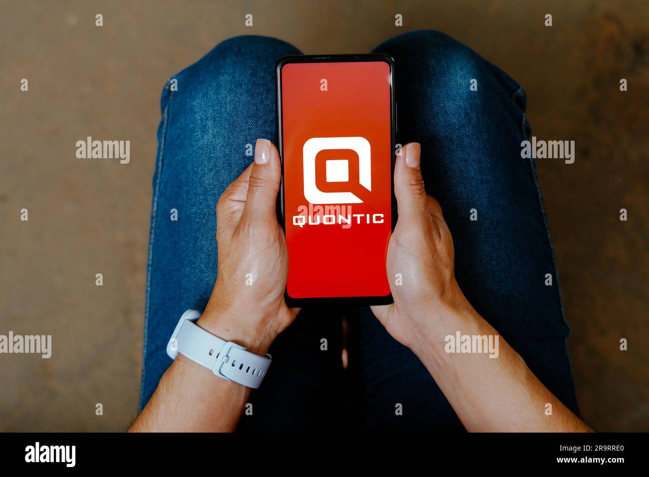 In this photo illustration, the Quontic Bank logo is displayed on a ...