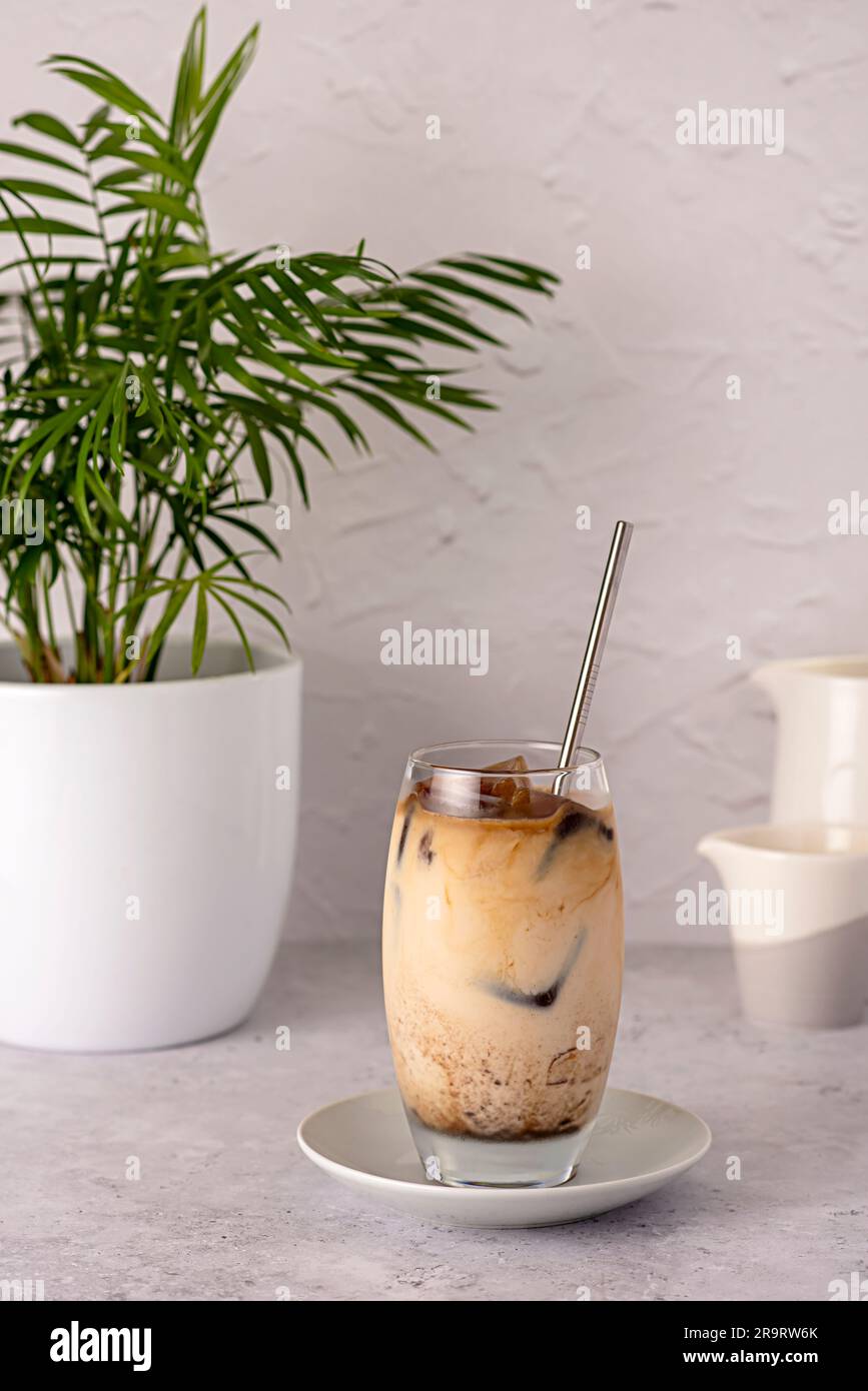 Food photography of iced coffee, dessert, vanilla, ice, espresso ...