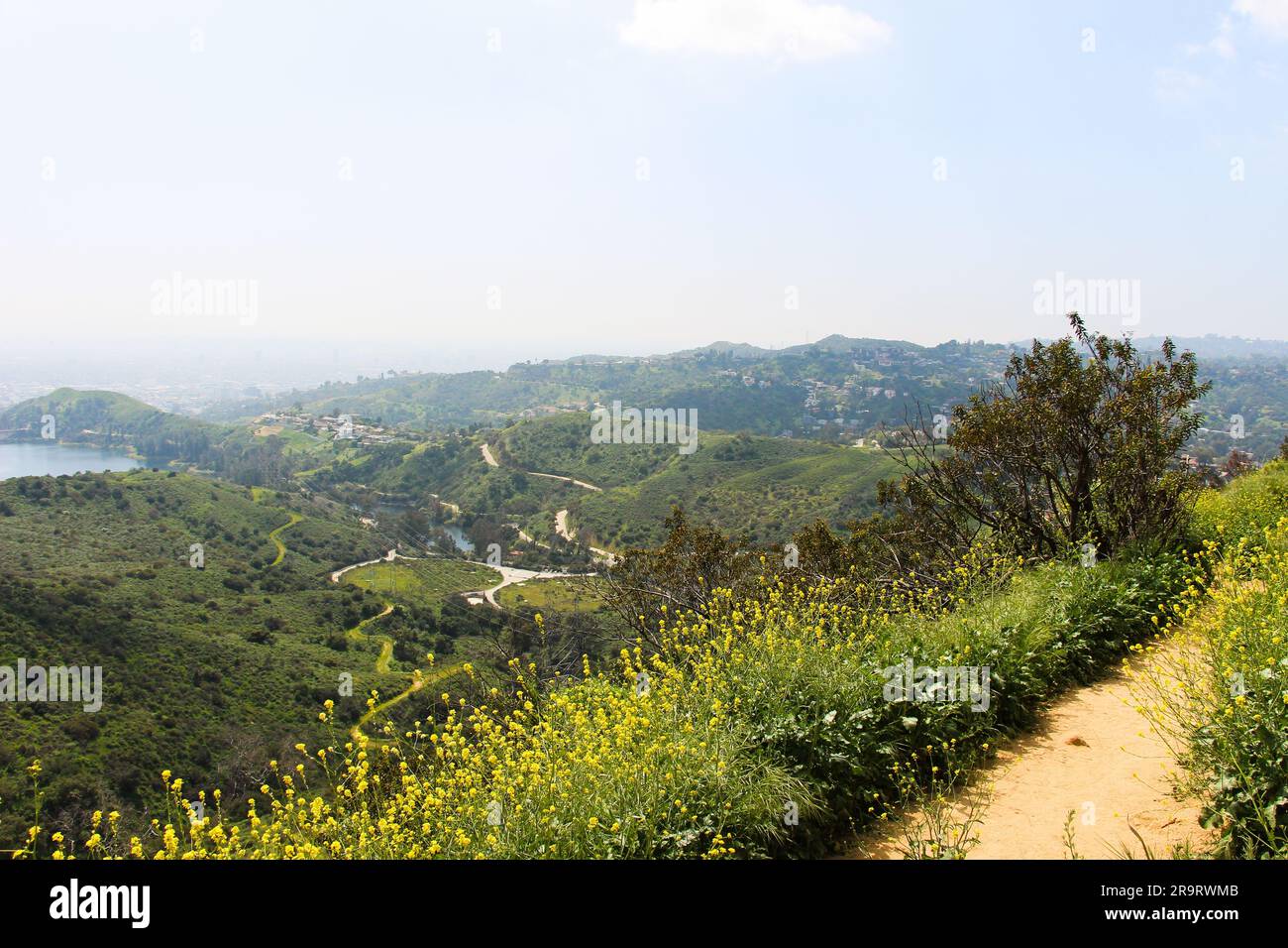 A winding path in the nature, with a breathtaking view of the rolling ...