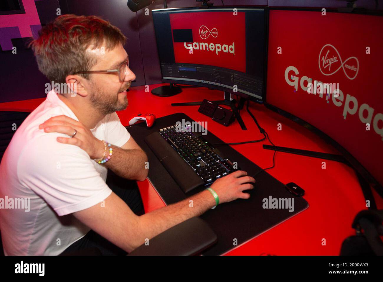 EDITORIAL USE ONLY Iain Stirling attends the Virgin Media Gamepad ...