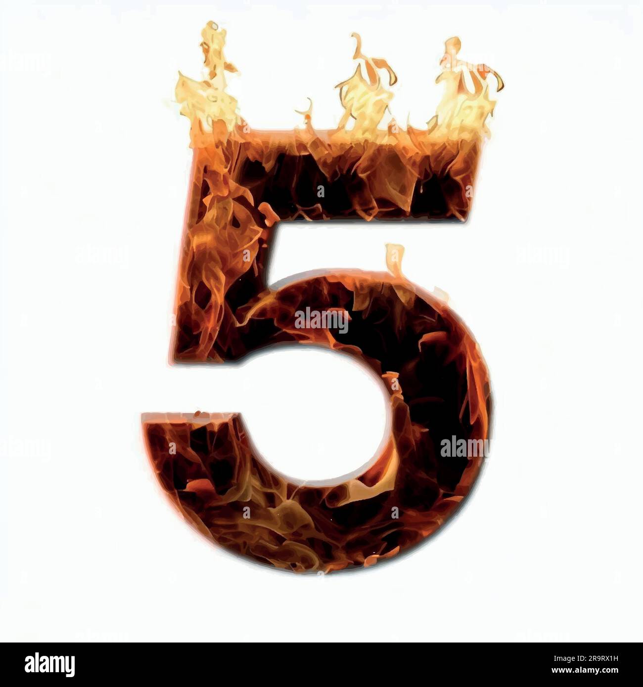 Flames fire on black background Cut Out Stock Images & Pictures - Alamy